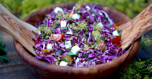 Rye Berry Salad Recipe with Red Cabbage and Feta | PBS Food | PBS Food